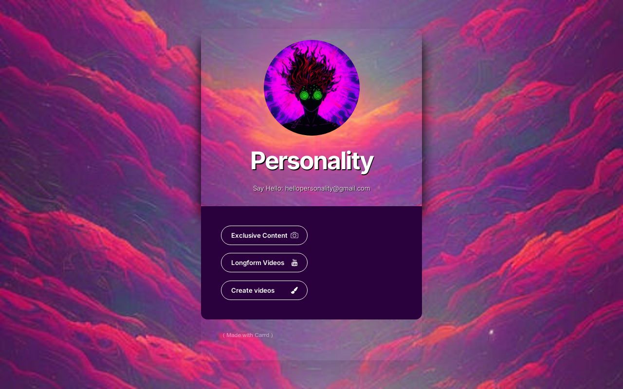 Personality Landing Page
